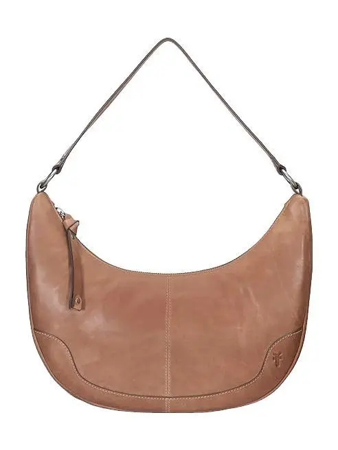 THE FRYE COMPANY Melissa Cresent Hobo Shoulder Bag - Beige