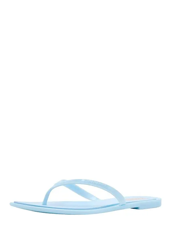 Hunter Marin Flat Square Toe Thong Sandals - Blue