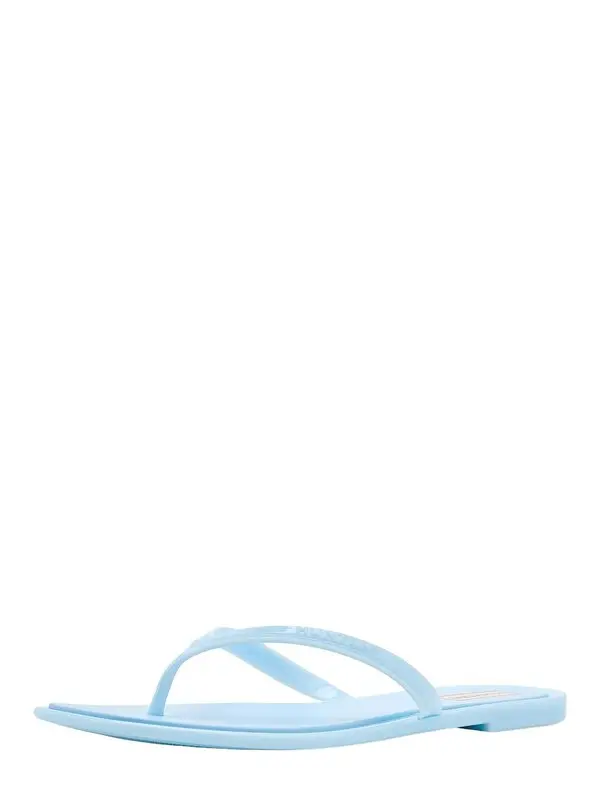 Hunter Marin Flat Square Toe Thong Sandals - Light Blue