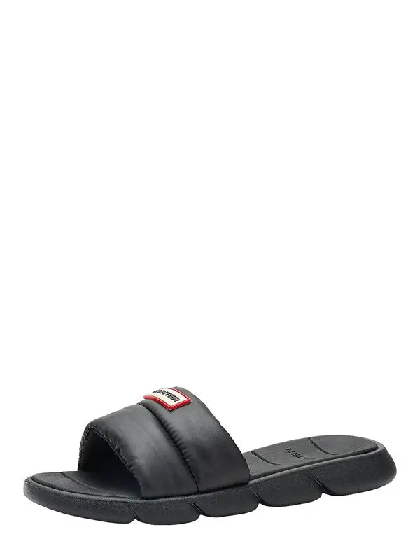 Hunter Coast Quilted Slide Sandals - Black