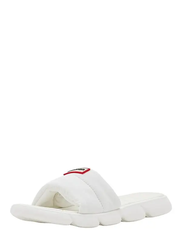 Hunter Coast Quilted Slide Sandals - White