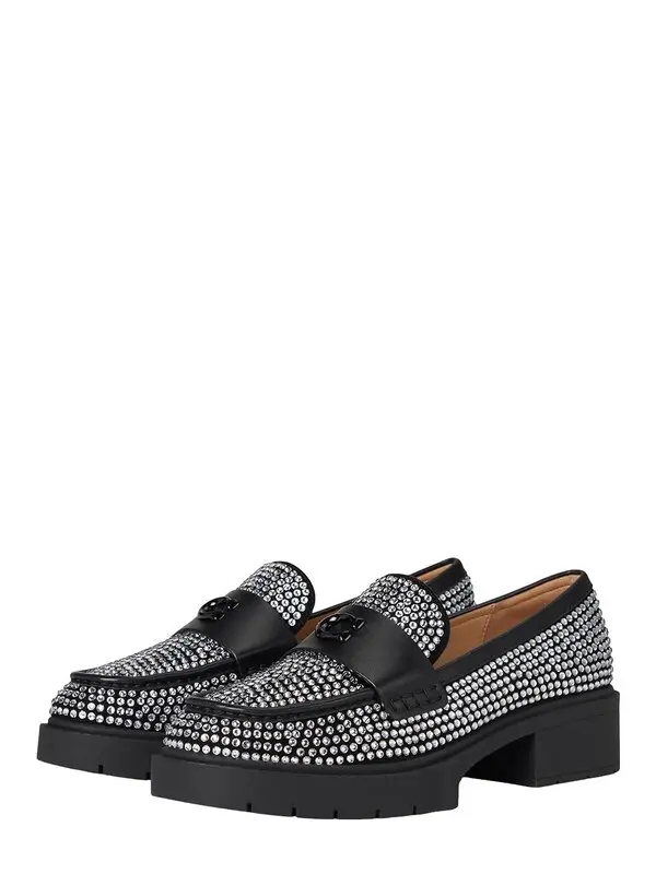 COACH Leah Loafer With Crystal Embellishments - Black