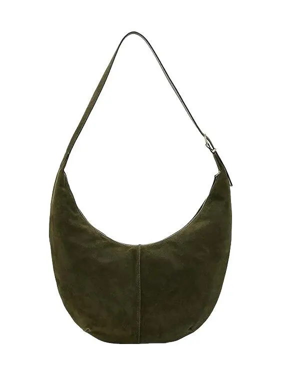 Madewell Suede Curve Shoulder Bag - Black