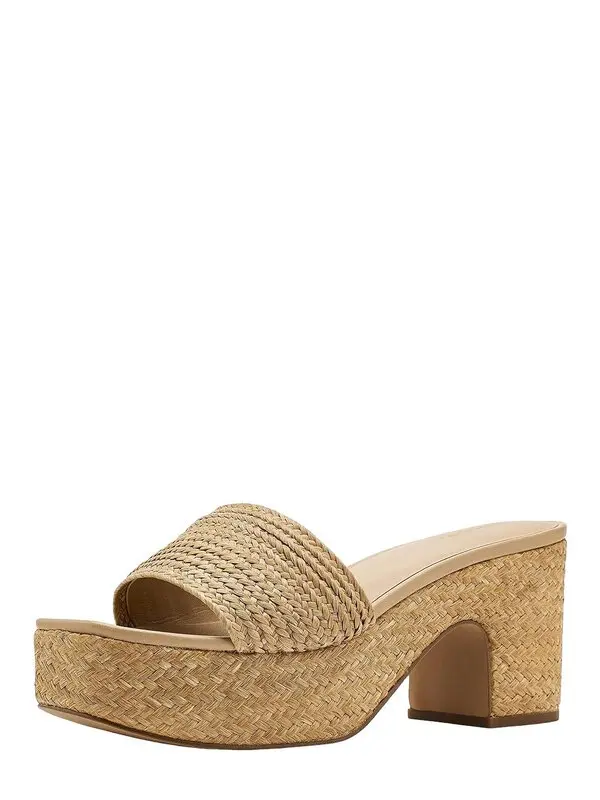 Vince Clarita Raffia Platform Wedge Sandals - Brown
