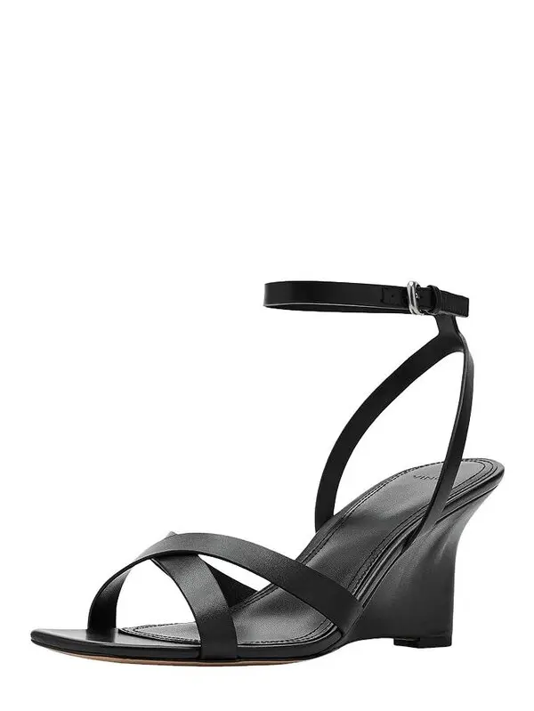 Vince Parma Strappy Wedge Sandals - Black