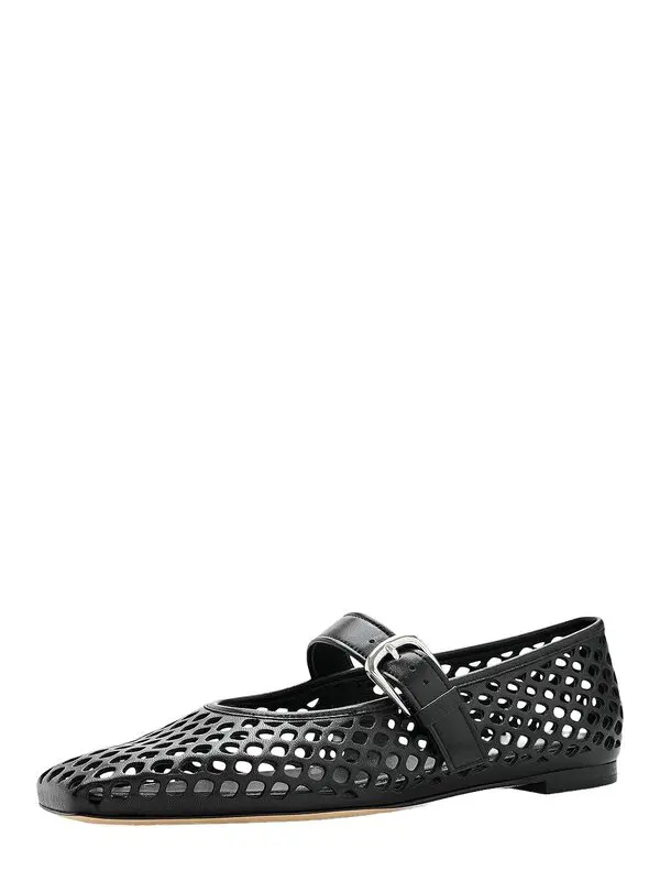 Vince Daniela Perf Mary Jane Flat Shoes - Black