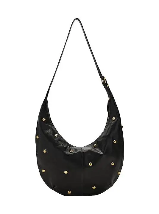 Madewell Essentials Curve Shoulder Bag With Dome Studs - Black