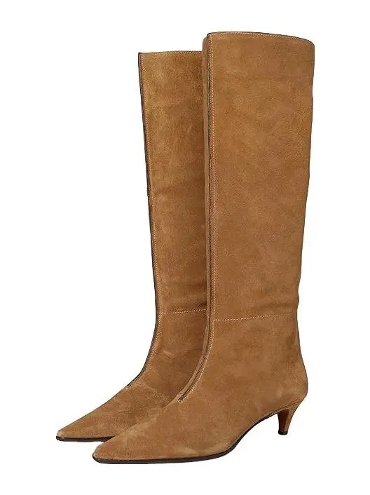 Madewell The Emilie Tall Boot In Suede - Tan