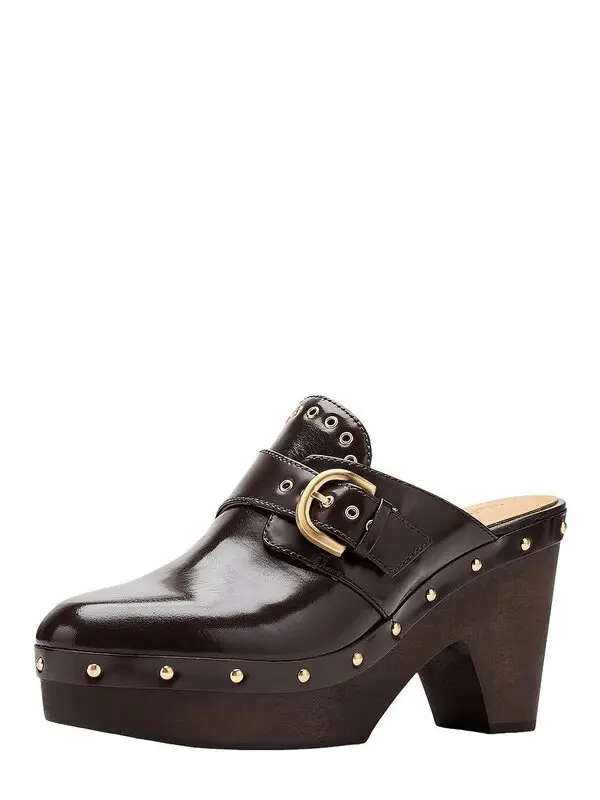 Madewell The Wes Buckle-strap Clog In Leather - Brown
