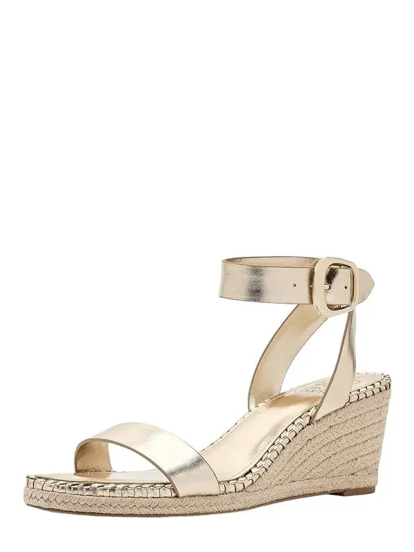 Vince Camuto Fainel Ankle Strap Espadrille Wedge Sandals - Gold