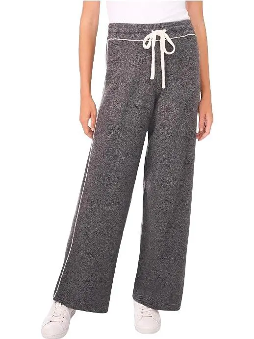 Vince Camuto Drawstring Waist Lounge Pants With Contrast Stitching - Medium Heather Grey