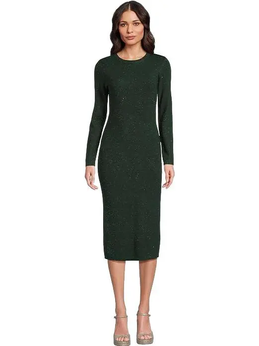 Vince Camuto Lurex Sweater Dress - Olive