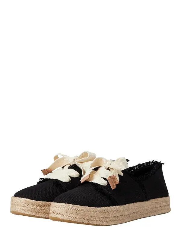 Toms Carolina Espadrille Flats With Lace-up Detail - Black