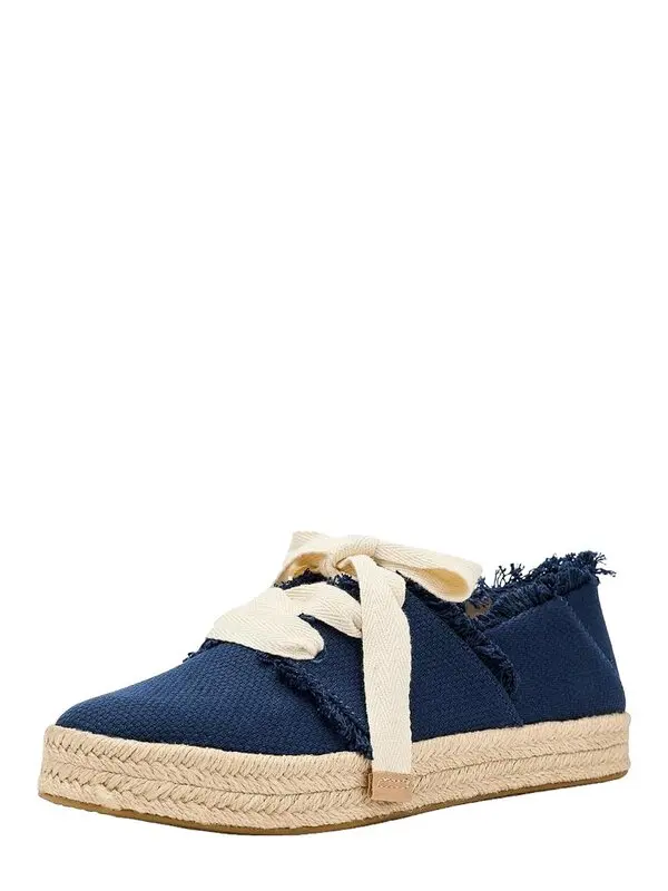 Toms Carolina Espadrille Flats With Lace-up Detail - Navy