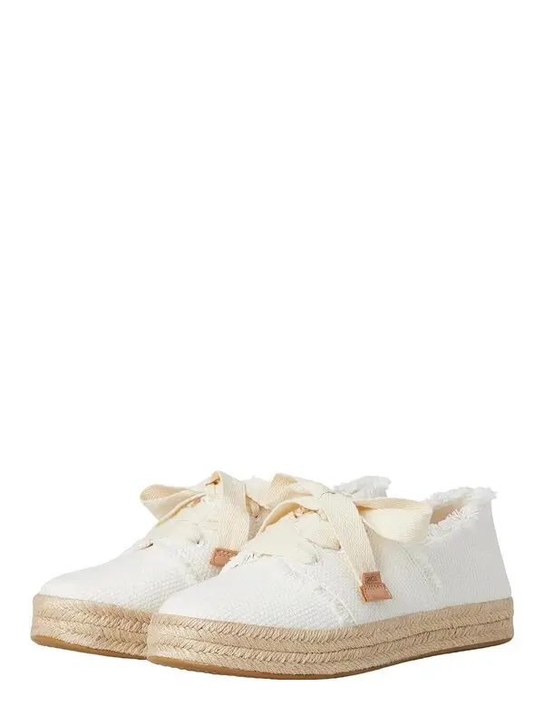 Toms Carolina Espadrille Flats With Lace-up Detail - White