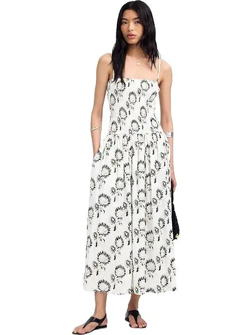 Madewell Peony Dress Graphic Sunflowers - Black