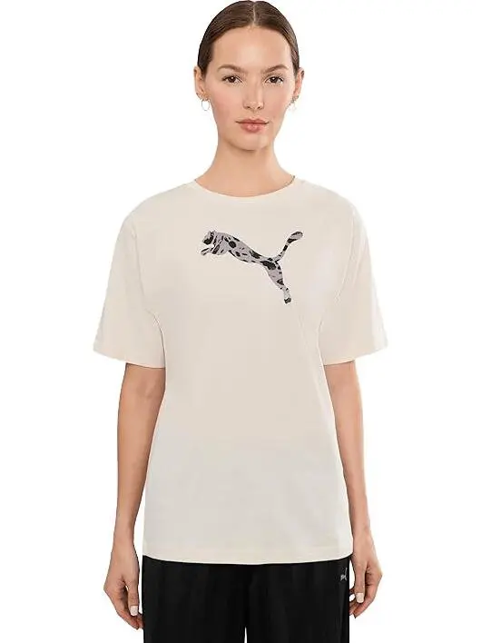 PUMA Essentials Animal Print Relaxed Fit Graphic Tee - White
