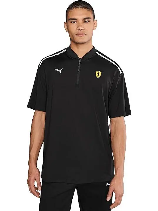 PUMA Scuderia Ferrari Premium Cloudspun Polo T Shirt - Black
