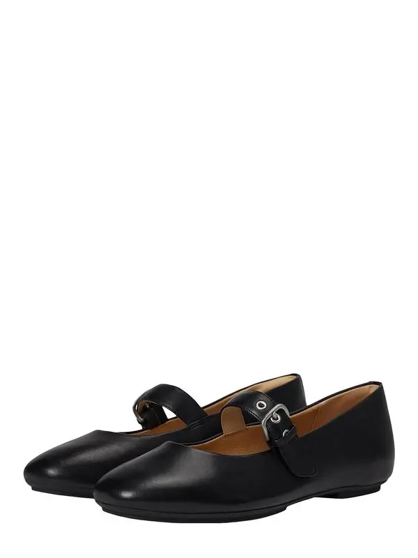 Fitflop Delicato Soft Leather Mary Jane Flats - Black