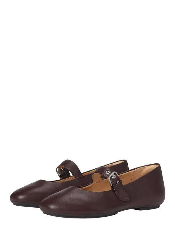 Fitflop Delicato Soft Leather Mary Jane Flats - Brown