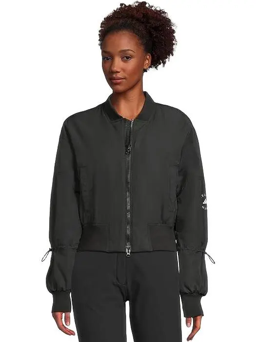 Adidas By Stella McCartney Truenature Woven Bomber Cropped Jacket - Black