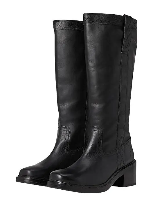 THE FRYE COMPANY Kate Pull-on Wide Calf Leather Boots - Black