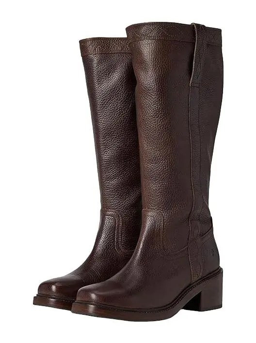 THE FRYE COMPANY Kate Pull-on Wide Calf Leather Boots - Brown