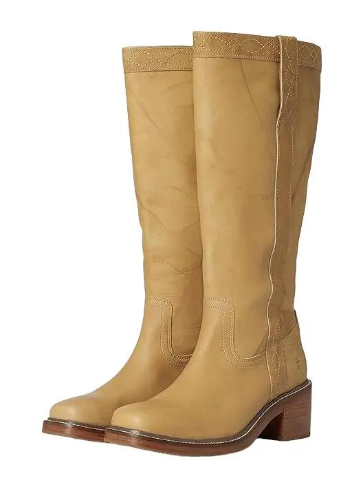 THE FRYE COMPANY Kate Pull-on Wide Calf Leather Boots - Yellow