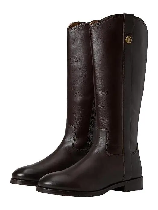 THE FRYE COMPANY Melissa Button Tall Inside Zip Boots - Brown