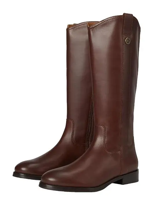 THE FRYE COMPANY Melissa Button Tall Inside Zip Boots - Saddle
