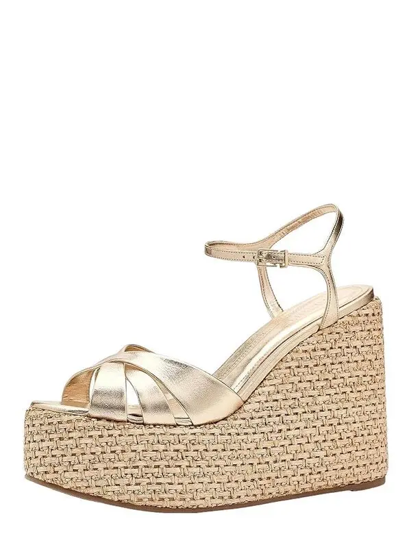 Schutz Keefa Wedge Sandals - Silver