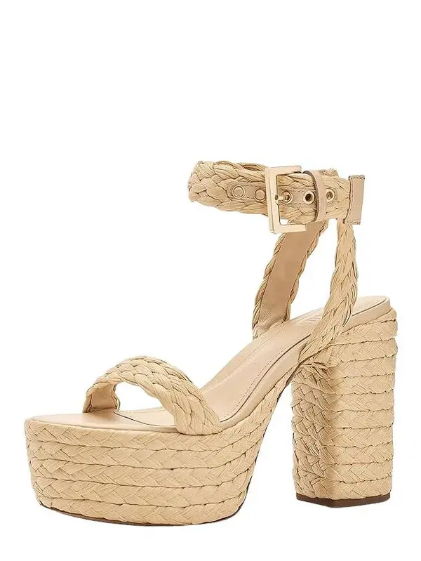 Schutz Ayana High Platform Sandals - Tan