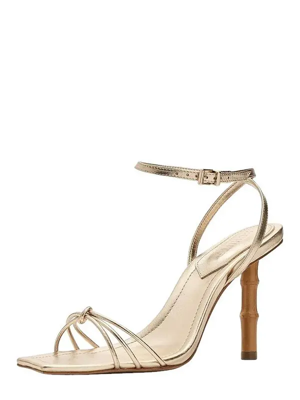 Schutz Haven Bamboo Stiletto Sandals - Silver
