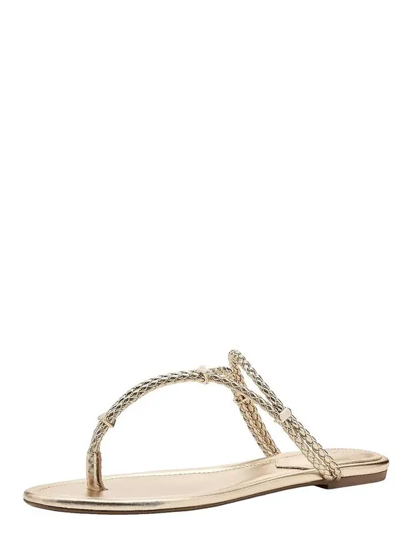 Schutz Cordelia Flat Sandals - Silver