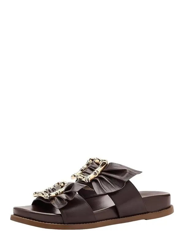 Schutz Enola Bamboo Sporty Sandals - Root Brown