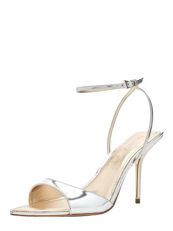 Schutz Elodie Buckle Stiletto Sandals - Silver