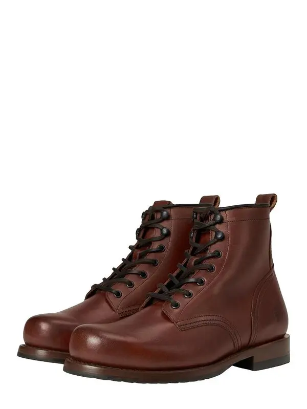 THE FRYE COMPANY Hudson Workboot Plain Toe Lace-up Boots - Brown