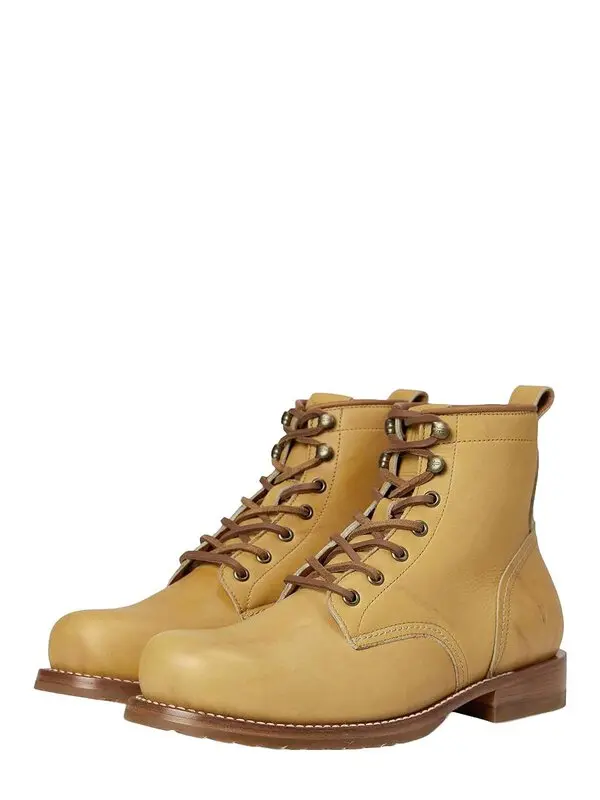 THE FRYE COMPANY Hudson Workboot Plain Toe Lace-up Boots - Yellow