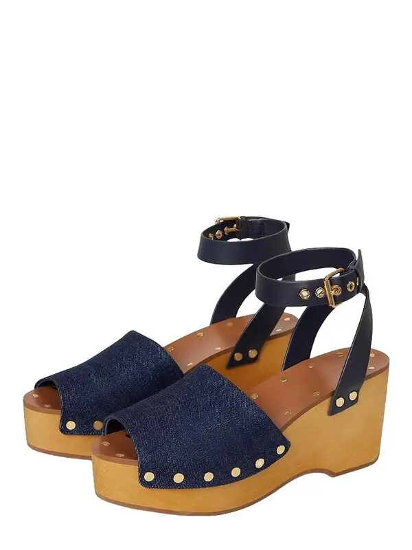 Madewell Holland Clog Wedge Shoes - Black