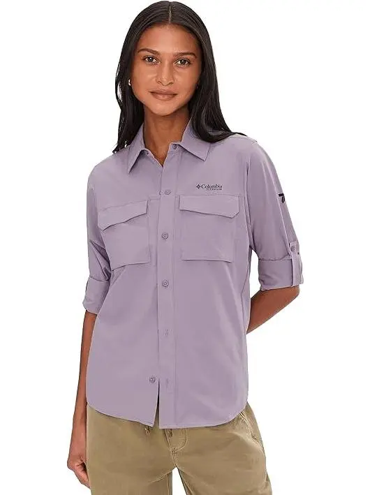 Columbia Silver Ridge Elite Woven Long Sleeve Shirt - Purple