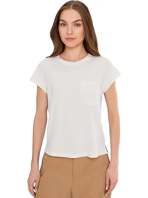 Columbia Short Sleeve Tee With Chest Pocket - White