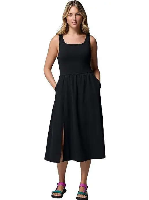 Columbia Pinetown Canyon Rib Dress Sleeveless Midi Dress - Black