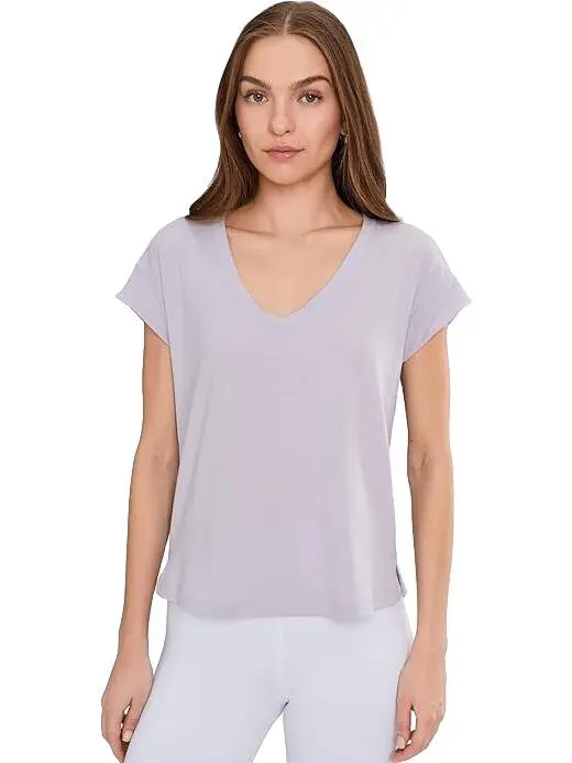 Columbia V-neck Short Sleeve Tee - Purple