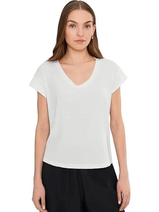 Columbia V-neck Short Sleeve Tee - White