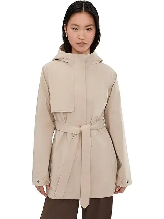 Columbia Belted Hooded Waterproof Jacket - White