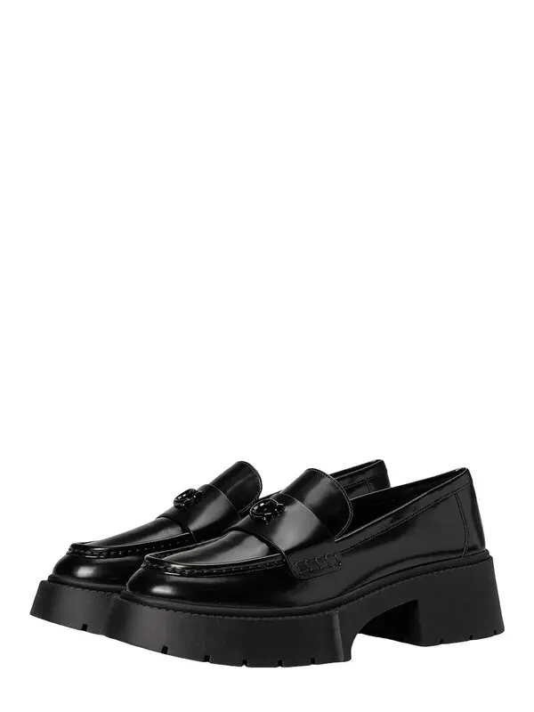 COACH Leah Platform Loafers Patent Leather - Black