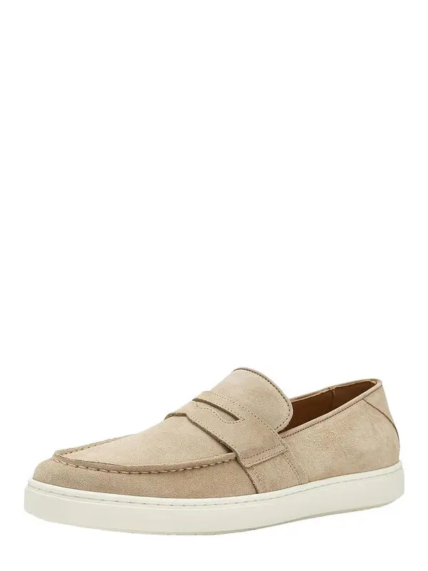 Greats Paros Suede Penny Loafer - Bone
