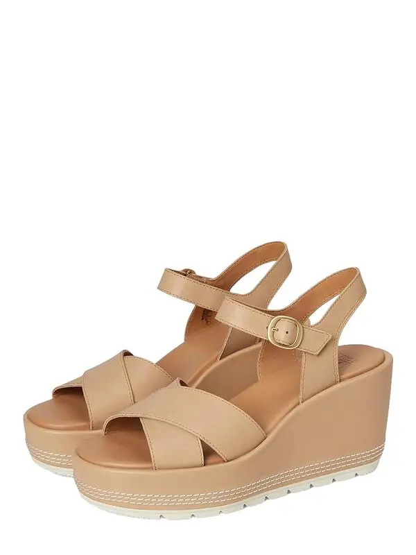 Sorel Sunpeak Wedge Ankle Strap Sandals - Beige