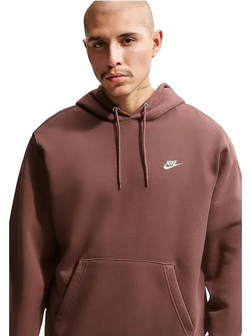 Nike Club Fleece Pullover Hoodie - Brown