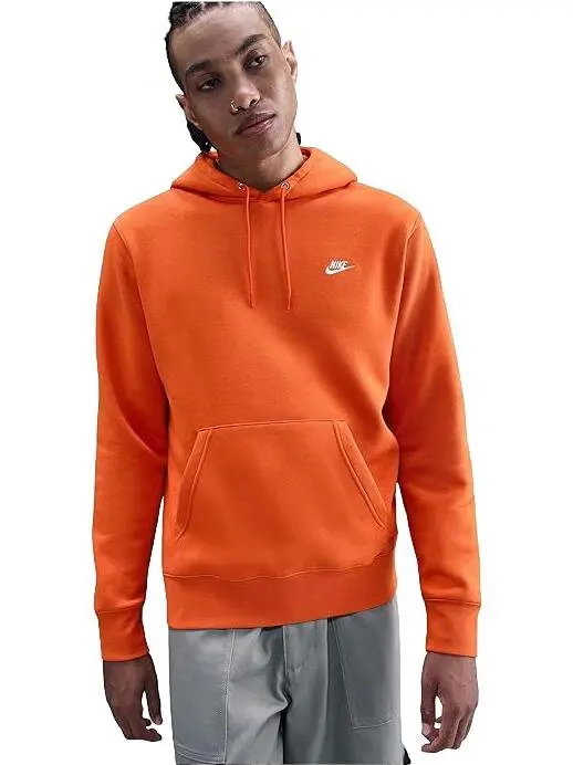 Nike Club Fleece Pullover Hoodie - Orange